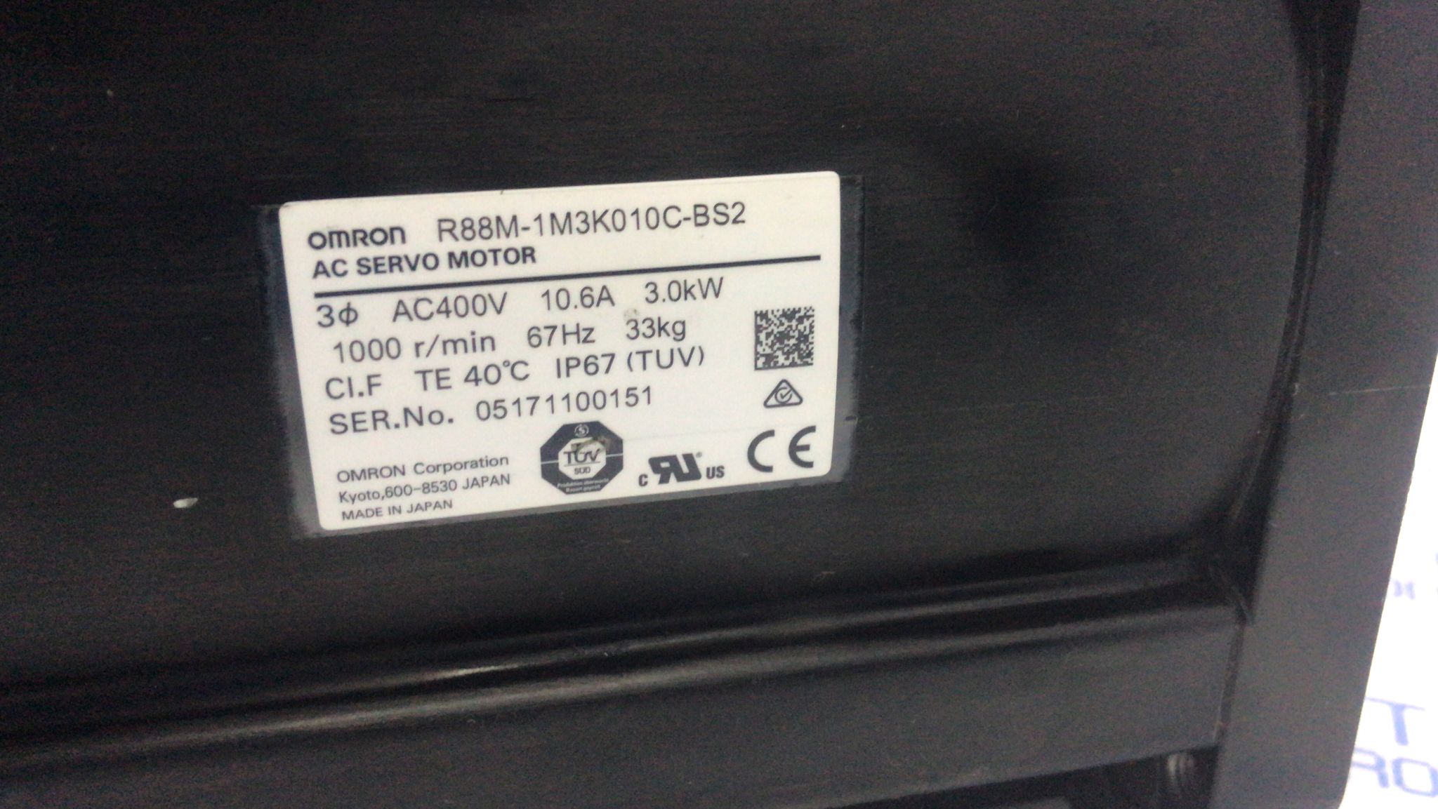 OMRON R88M-1M3K010C-BS2 SERVO MOTOR - Sinta Elektronik