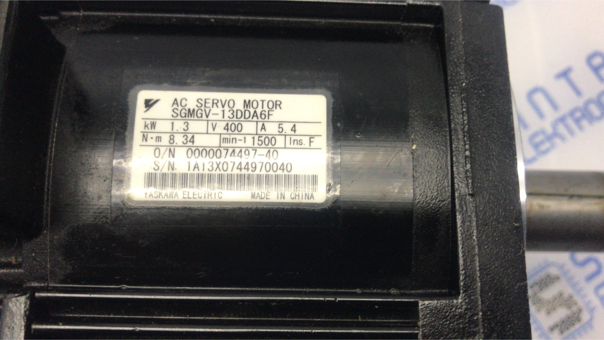 YASKAWA SGMGV-13DDA6F SERVO MOTOR - Sinta Elektronik