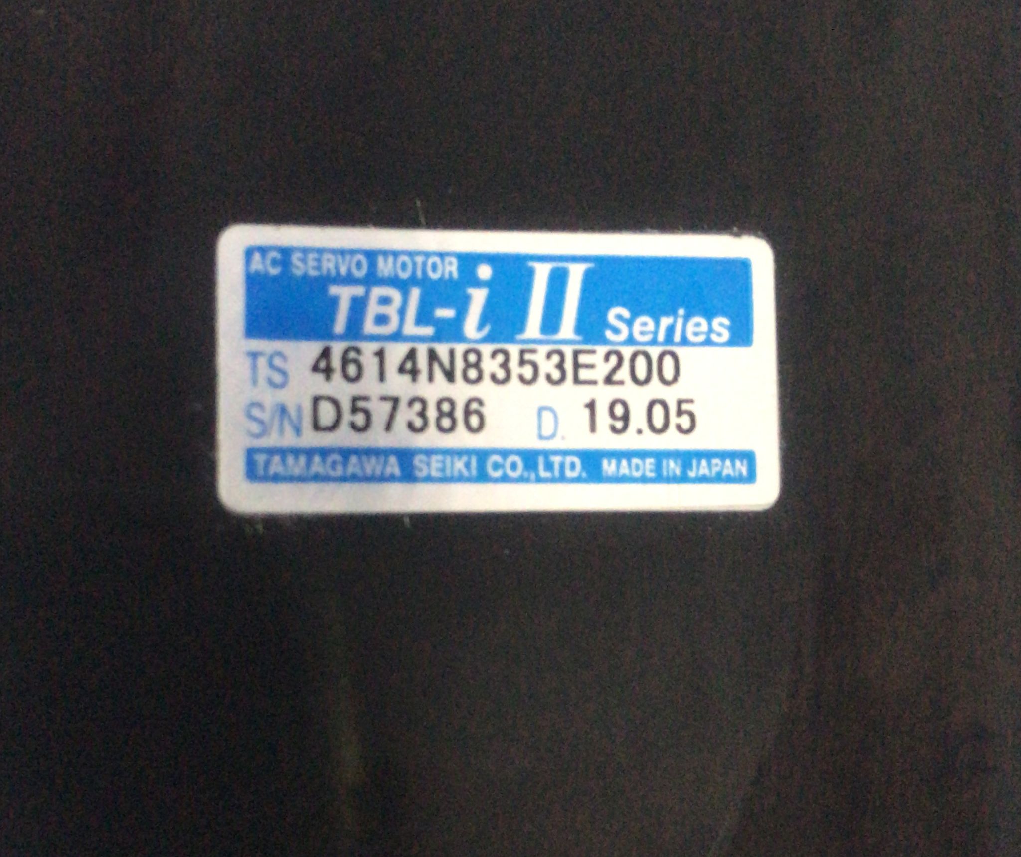 TAMAGAWA TBL-J II 4614N8353E200 SERVO MOTOR - Sinta Elektronik